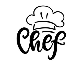 Chef hat line art drawing icon set cooking logo Vector Image