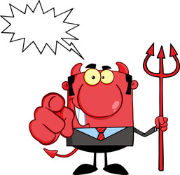 Devil bank man cartoon Royalty Free Vector Image
