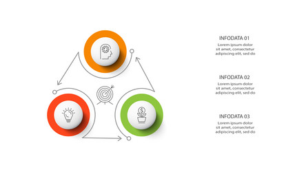 Creative concept for infographic with 3 steps Vector Image