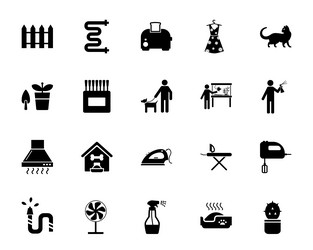 Spring cleaning icon set Royalty Free Vector Image