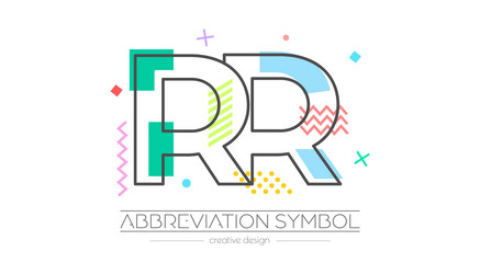 Letters r and j merging of two initials Royalty Free Vector