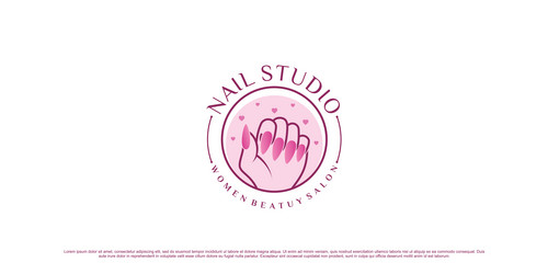 Nail studio logo design for beauty salon Vector Image