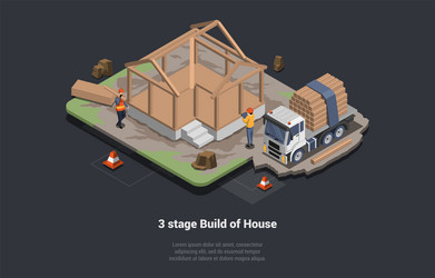 Concept of house building stages and foundation Vector Image