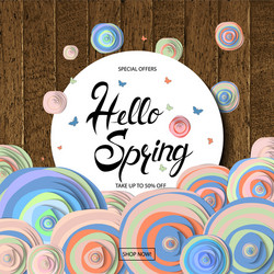 Hello spring banner Royalty Free Vector Image - VectorStock