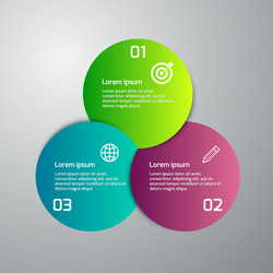 Infographics circle number 3 step template Vector Image