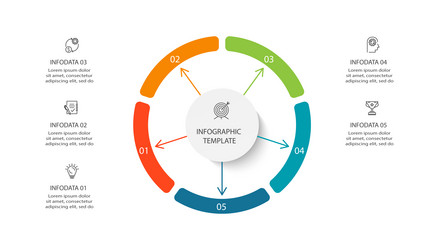Rectangle concept for infographic with 5 steps Vector Image