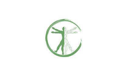 Human body anatomy circle logo icon Royalty Free Vector