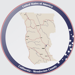 Map mendocino county in california Royalty Free Vector Image