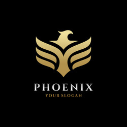 Phoenix round logo on black background Royalty Free Vector