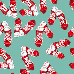 Red sneakers on white background Royalty Free Vector Image