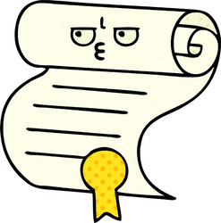 Comic book style cartoon contract Royalty Free Vector Image