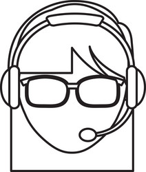 Customer service agent avatar Royalty Free Vector Image