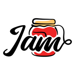 Jam in a jar color stroke Royalty Free Vector Image