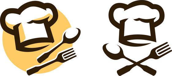 Fork and spoon in hand symbol cooking restaurant Vector Image