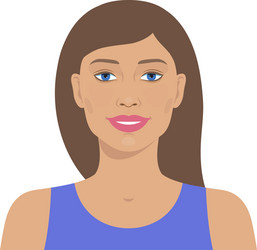 Friendly smile on face a young woman Royalty Free Vector