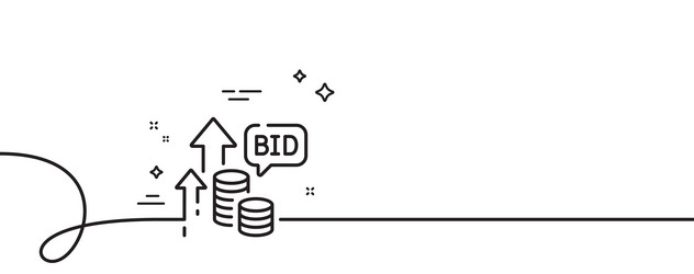 Bid offer line icon auction sign continuous Vector Image