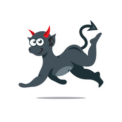 Imp with trident cartoon Royalty Free Vector Image