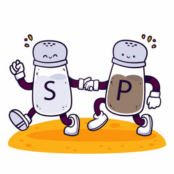 Hand drawn salt cartoon isolated on white Vector Image