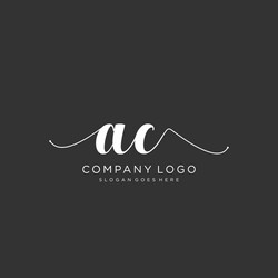 Ac initial handwriting logo design Royalty Free Vector Image