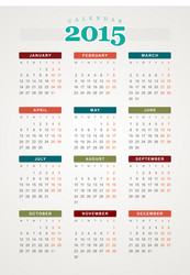 Mini cute calendar 2015 seasons Royalty Free Vector Image