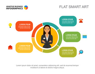 Five steps plan process chart template Royalty Free Vector