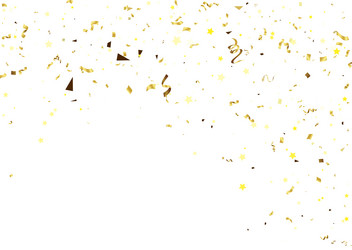 Golden confetti on a white background of drop Vector Image