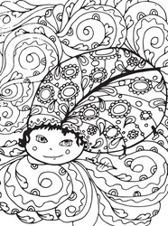 Lady bug animal coloring page for adults Vector Image