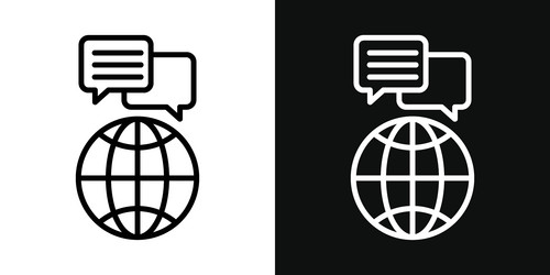 Global dialog icon set wrold business travel Vector Image
