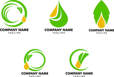Essential oil logo design natural with fresh Vector Image
