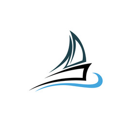 Silhouette dhow logo design traditional Royalty Free Vector