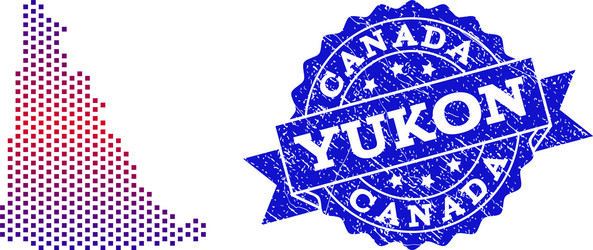 Migration composition of mosaic map yukon Vector Image