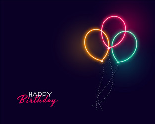 Black Background Happy Birthday Neon Light Vector Images (over 510)