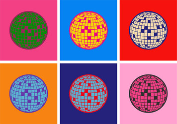 Disco ball icon pop art style Royalty Free Vector Image