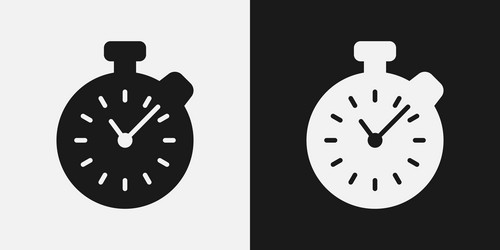 Stopwatch Timer Basic Shape Icon Set Flat Vector Image