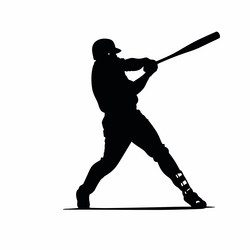 Baseball player black icon on white background Vector Image