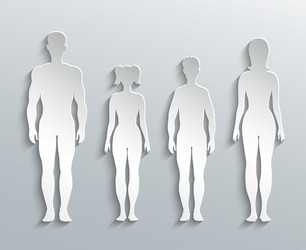 Human body outline in three colors Royalty Free Vector Image
