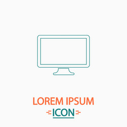 Monoblock pc computer symbol Royalty Free Vector Image