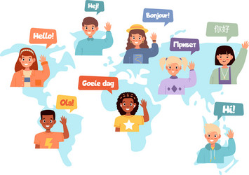 Multilingual greeting flat Royalty Free Vector Image