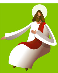 Side view of jesus christ smiling Royalty Free Vector Image