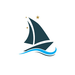 Silhouette dhow logo design traditional Royalty Free Vector