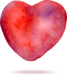 Red watercolor heart isolated Royalty Free Vector Image
