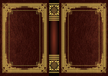 Ornate leather book cover and old retro ornament Vector Image