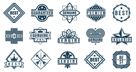 Premium best quality emblems set black and white Vector Image