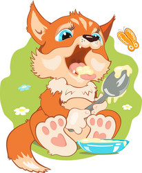Fox Eating Vector Images (over 160)