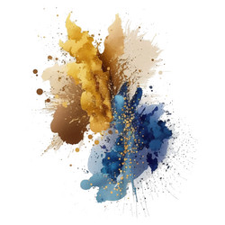Gold liquid driping acrylic watercolor oil splash Vector Image