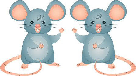 Cute little mouses isolated icons Royalty Free Vector Image