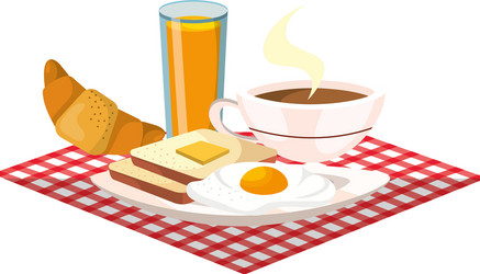 Delicious tasty breakfast cartoon Royalty Free Vector Image