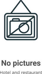 No photo sign outline icon thin line black Vector Image