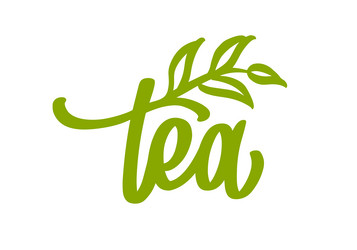 Herbal tea logo design label for brand Royalty Free Vector