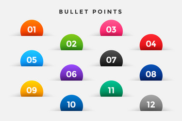 Super set arrow bullet point round shape flags Vector Image